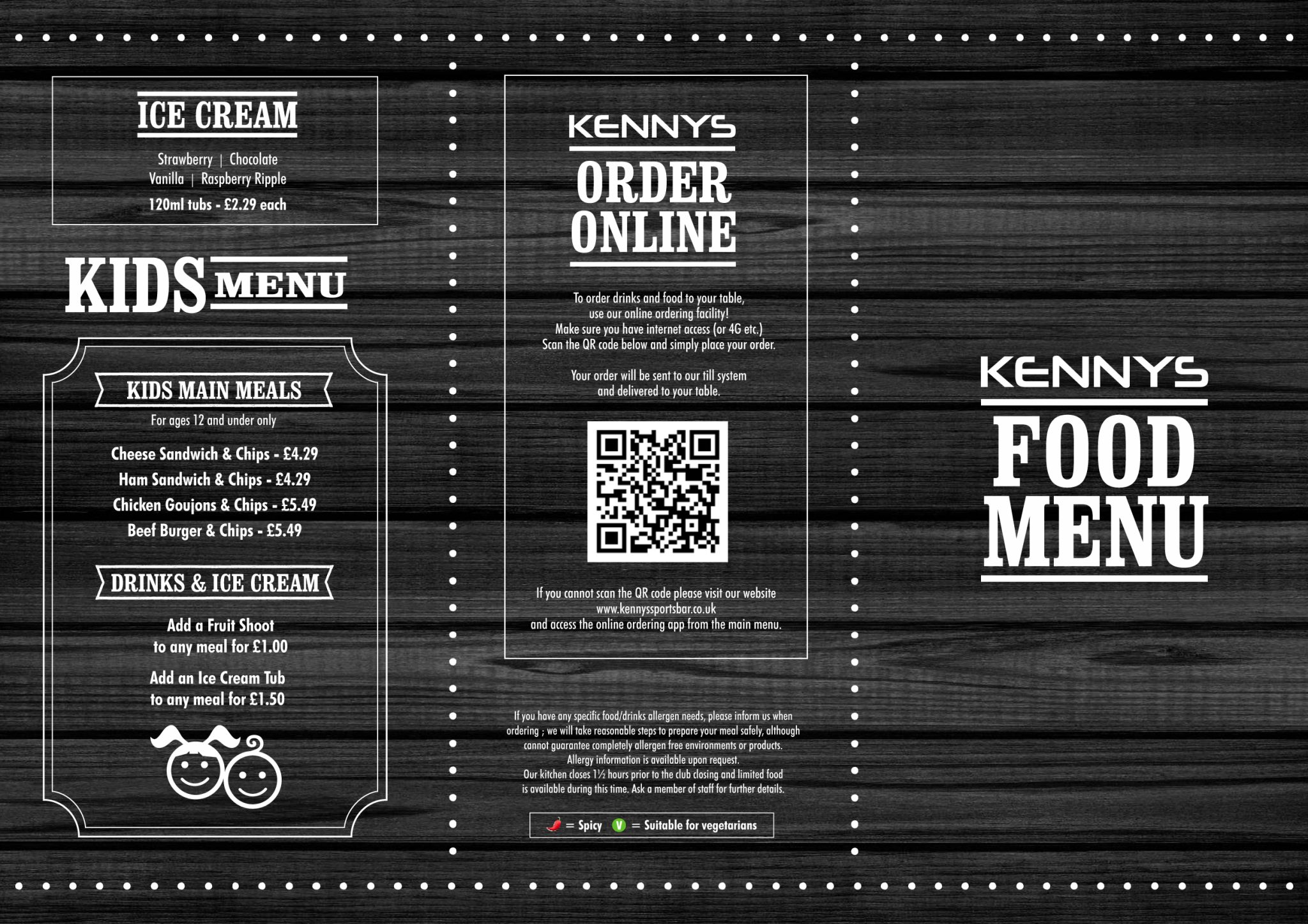 Food Menu – Kennys Sports Bar